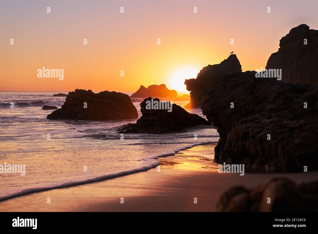 sunset in Malibu California Stock Photo - Alamy