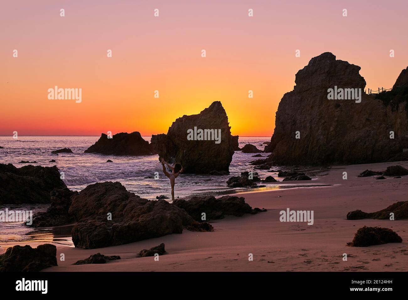 sunset in Malibu California Stock Photo - Alamy