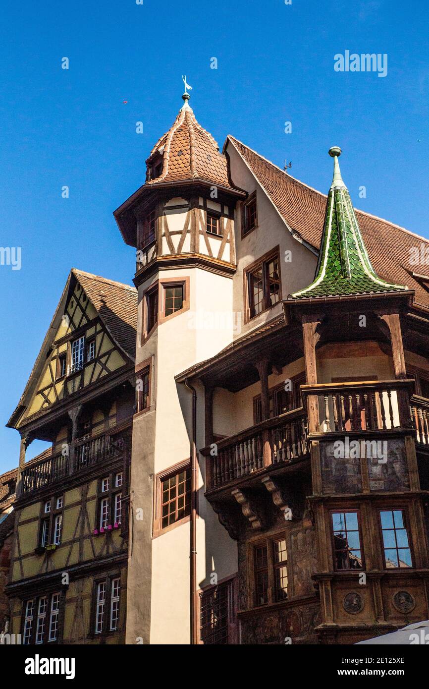 Example of old half timbered architecture from Alsace area in France ...