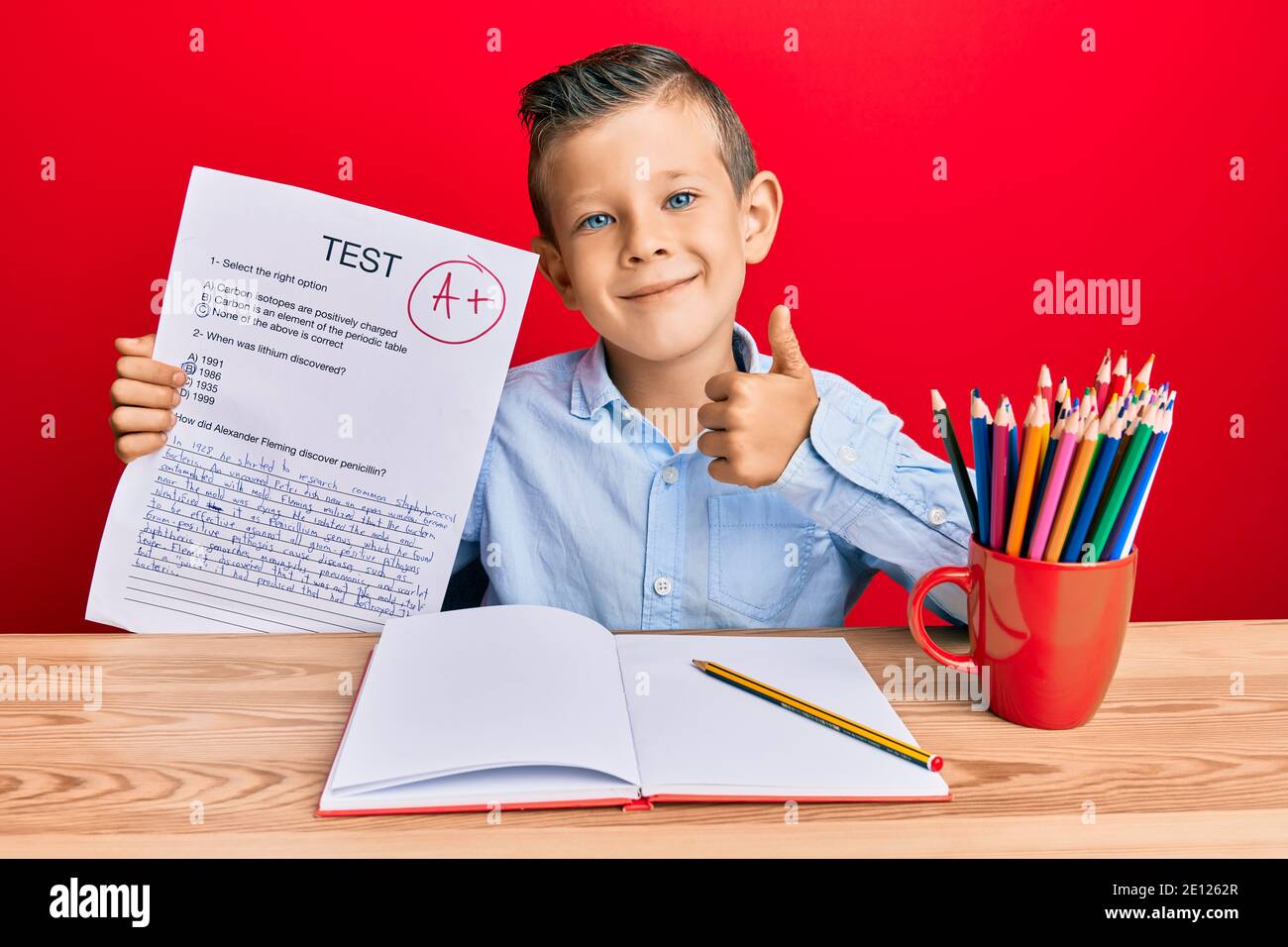 Happy Kids Taking A Test