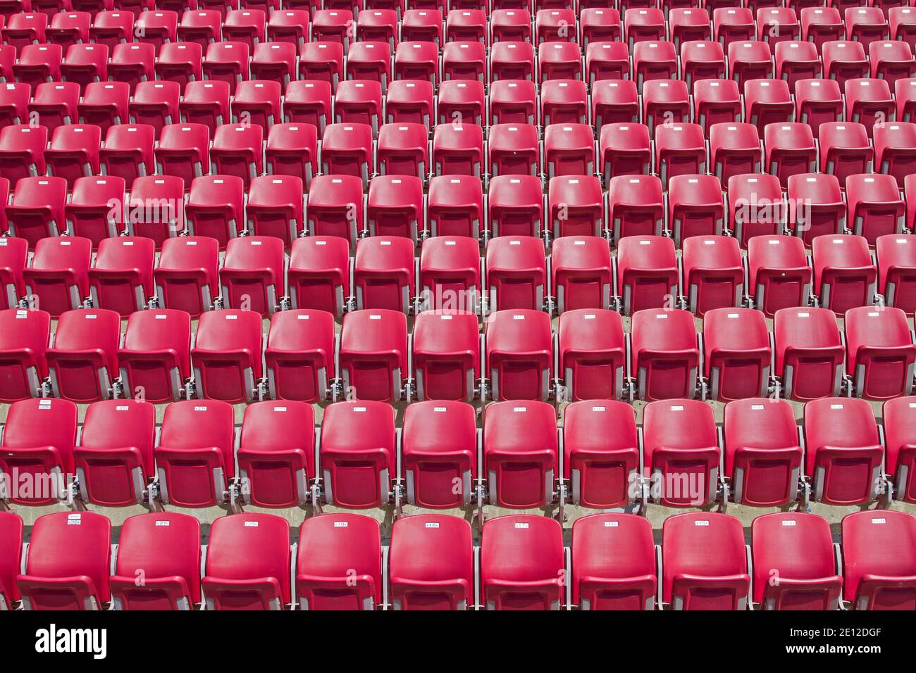 Empty Spectator Stands In A Sports Stadium Are Waiting For Enthusiastic ...