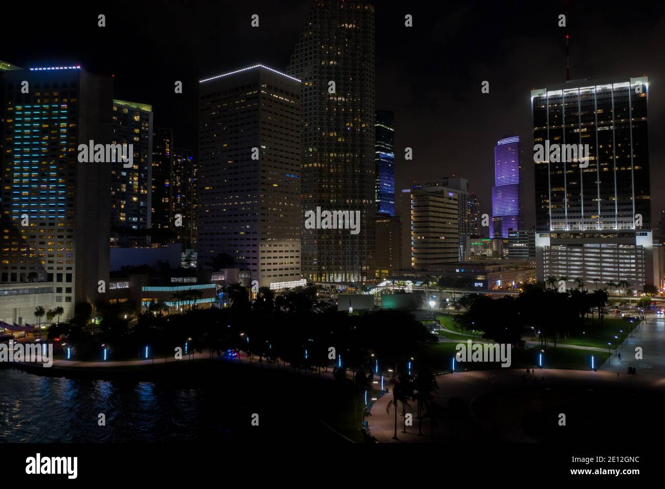 Miami night photo city landscape Stock Photo - Alamy