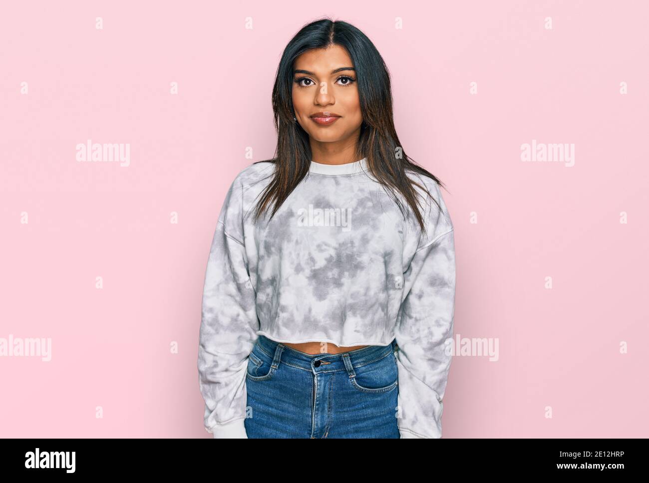 Young latin transsexual transgender woman wearing casual clothes ...