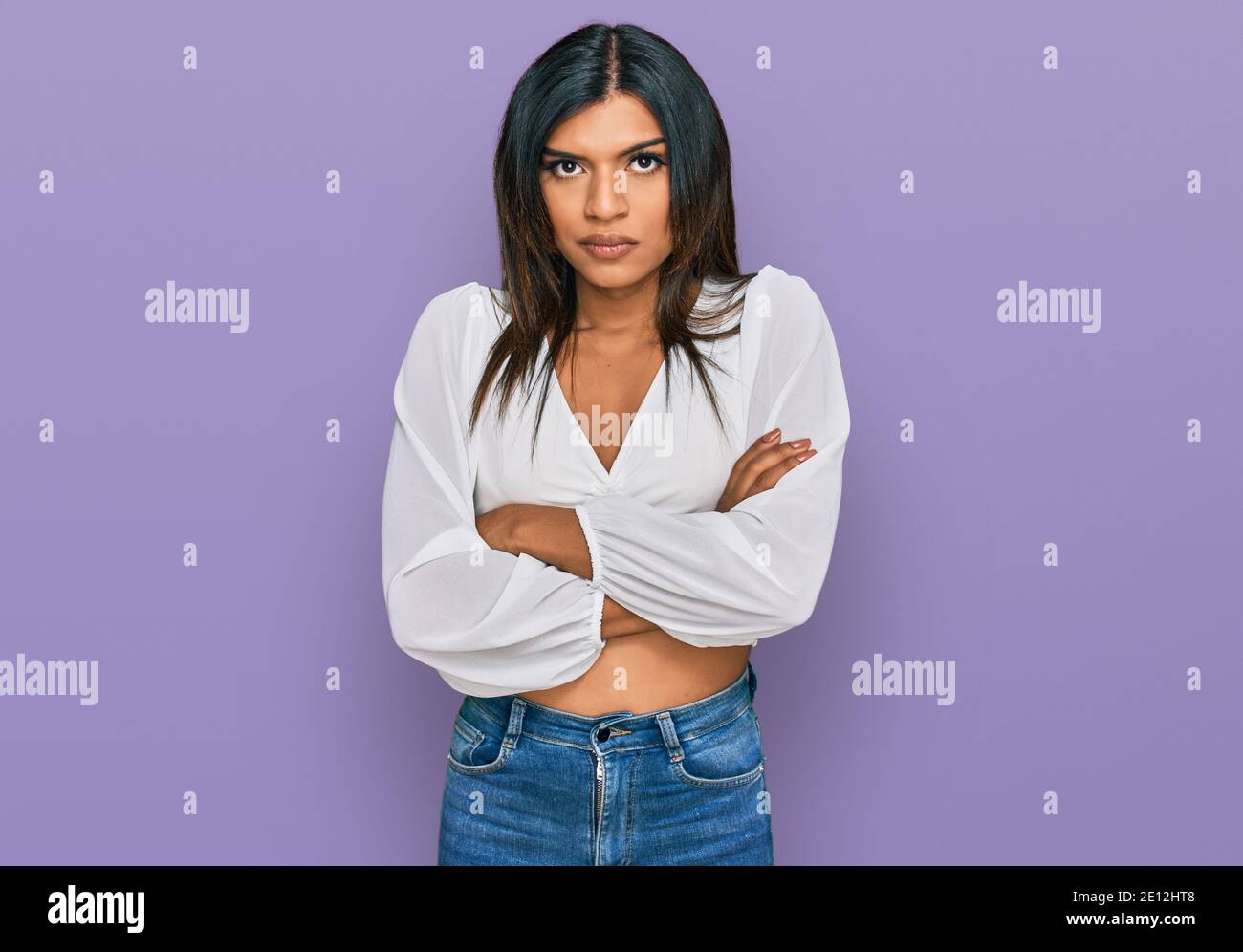 Young latin transsexual transgender woman wearing casual clothes ...