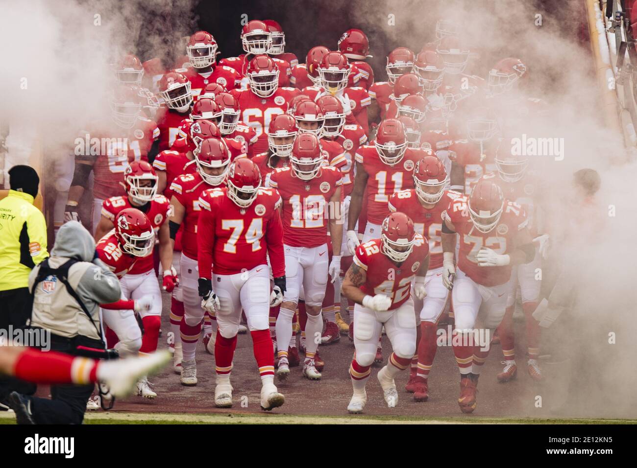 Kansas City, United States. 03rd Jan, 2021. Kansas City Chiefs take the ...