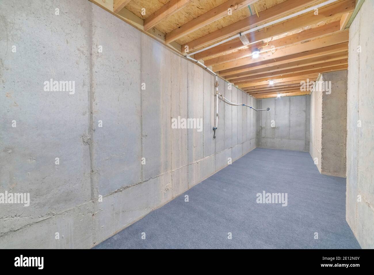 Interior view of a residential cold storage room of home with insulated ...