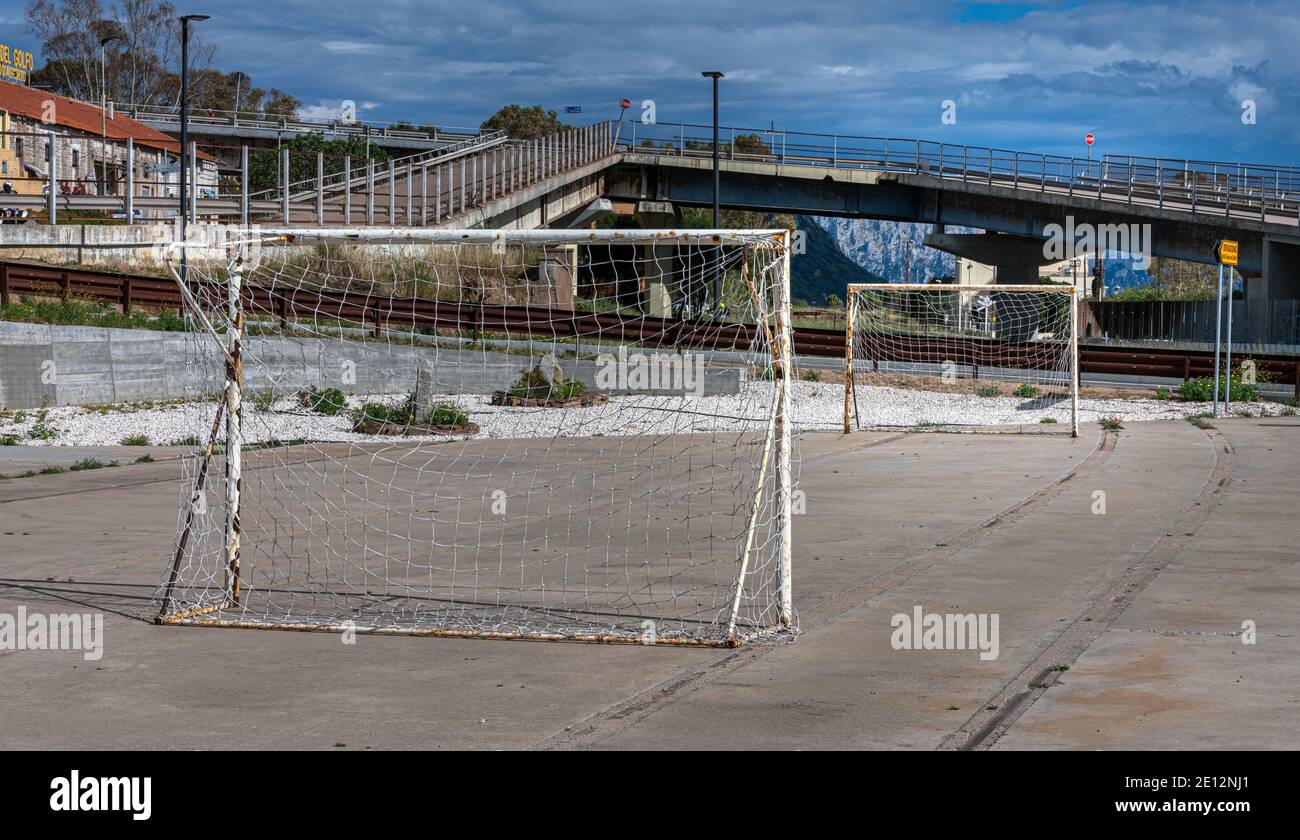 Football On A Concrete Playing Field, Italy Stock Photo - Alamy