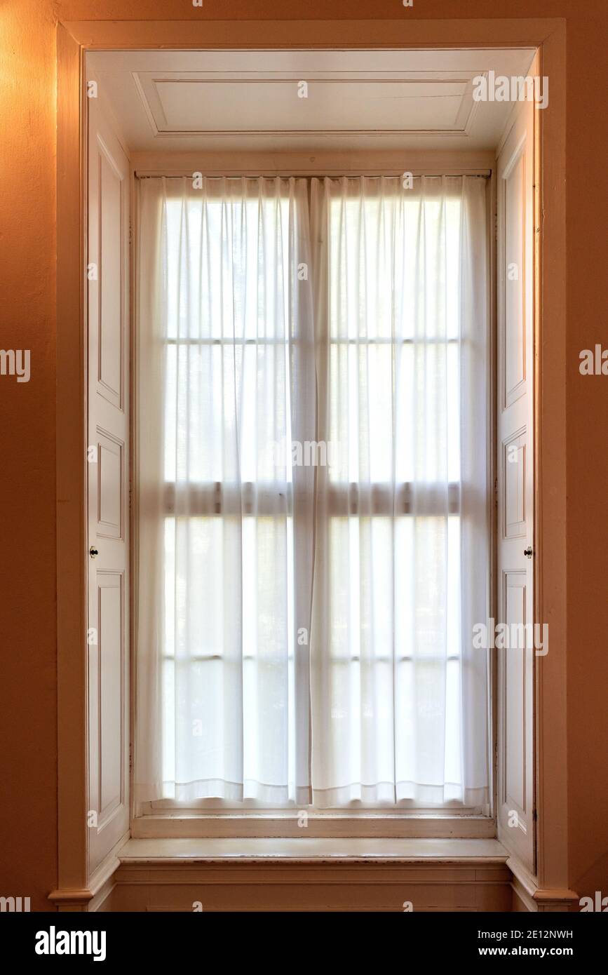 Window With Curtain Stock Photo - Alamy