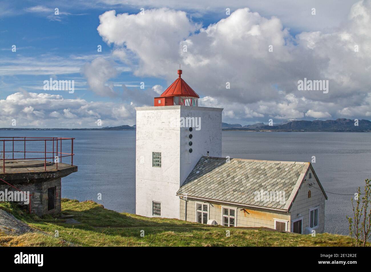 The Old Lighthouse Of Agdenes Shows The Ships The Way To The Important ...