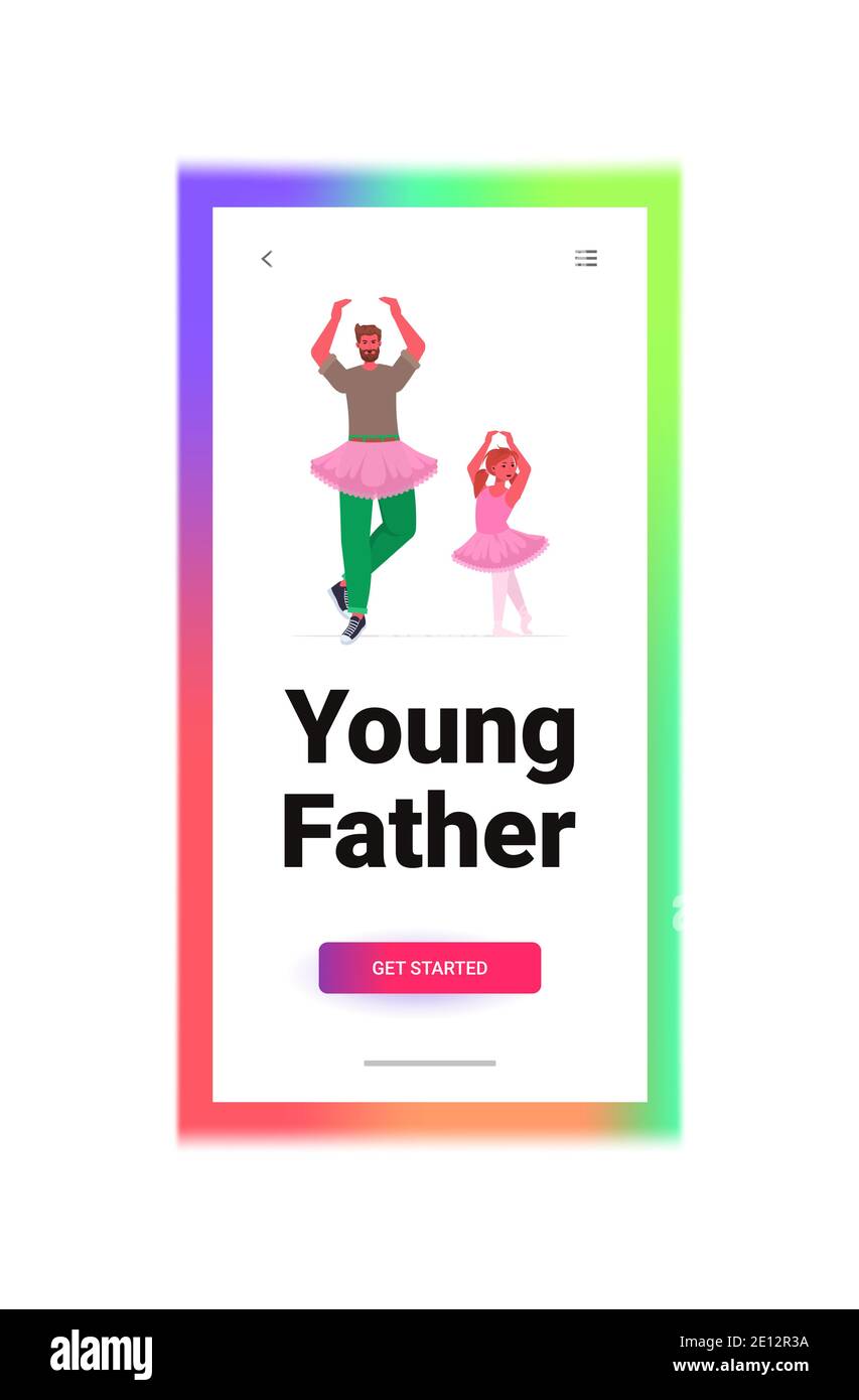 father and daughter in pink skirts dancing like ballerinas ballet ...