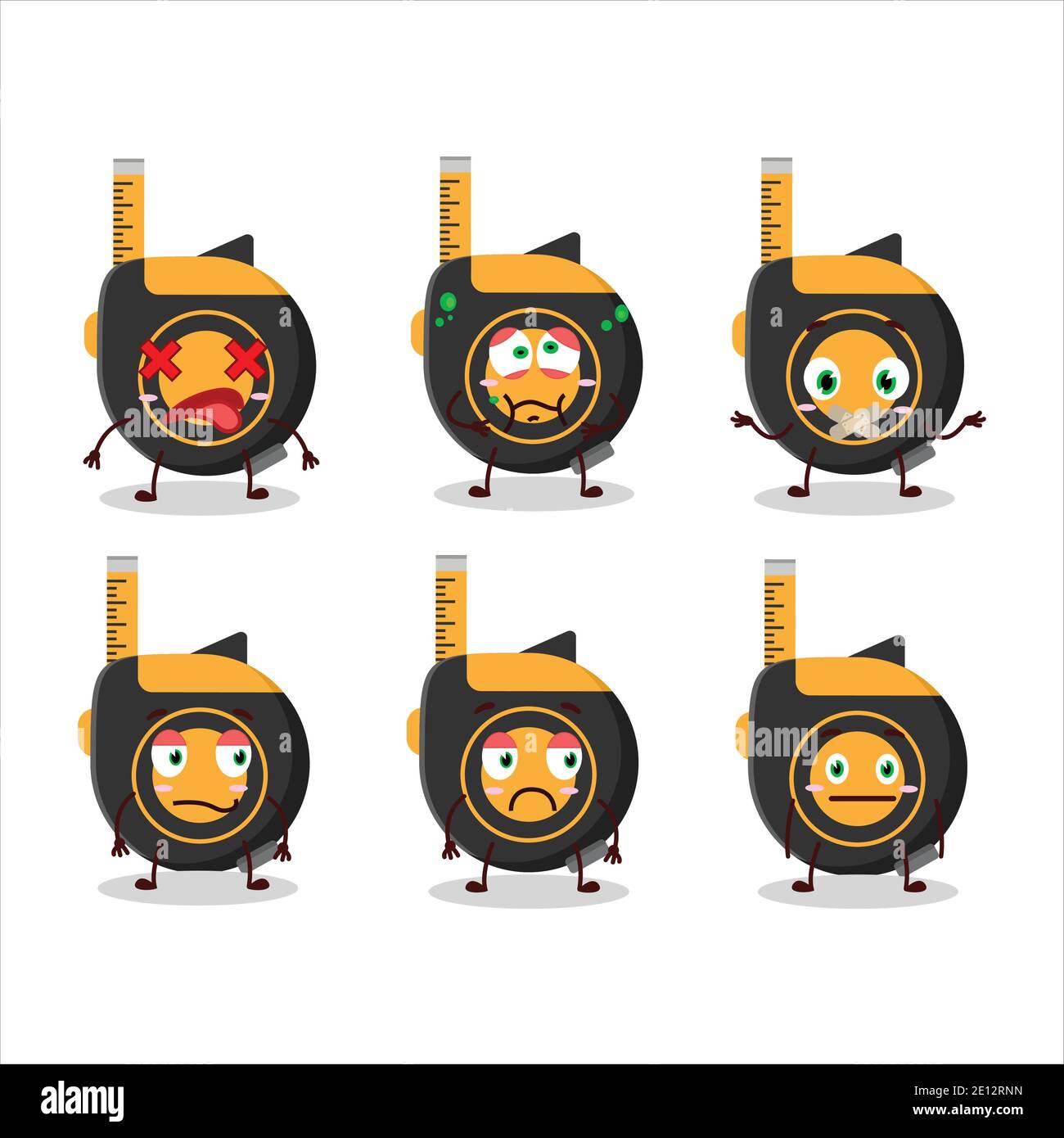 Tape measure cartoon character with nope expression. Vector ...