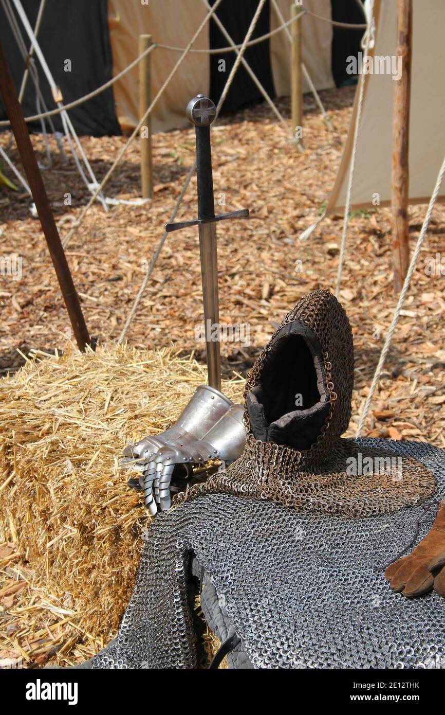 Knight S Fight Break Stock Photo - Alamy