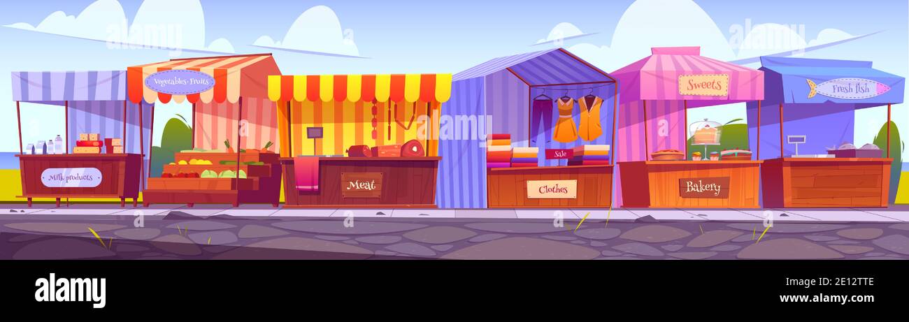 Supermarket stalls Stock Vector Images - Alamy