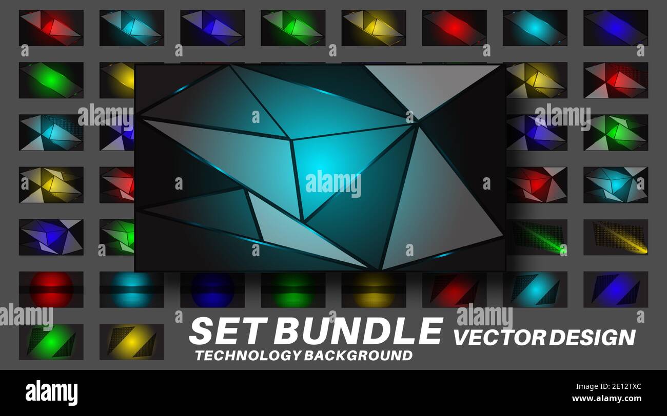 set abstract background technology design bundle. vector triangle shape ...