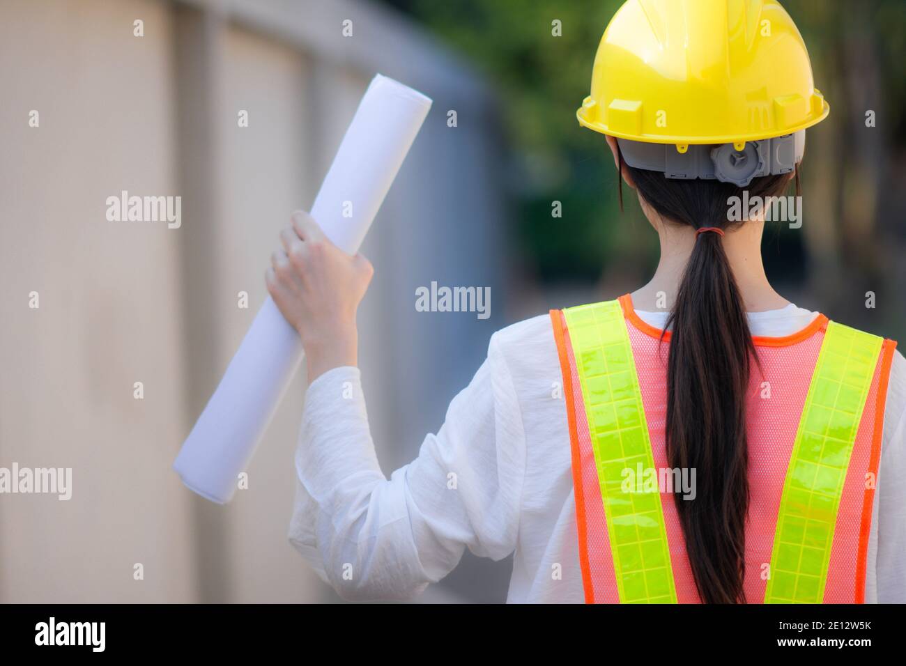 Engineer holding blueprint hi-res stock photography and images - Alamy