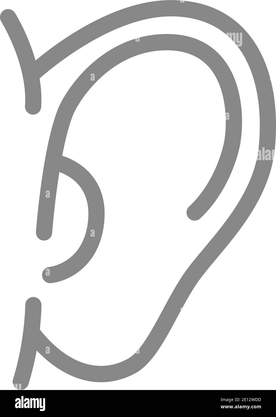 Human ear line icon. Hearing organ symbol Stock Vector Image & Art - Alamy
