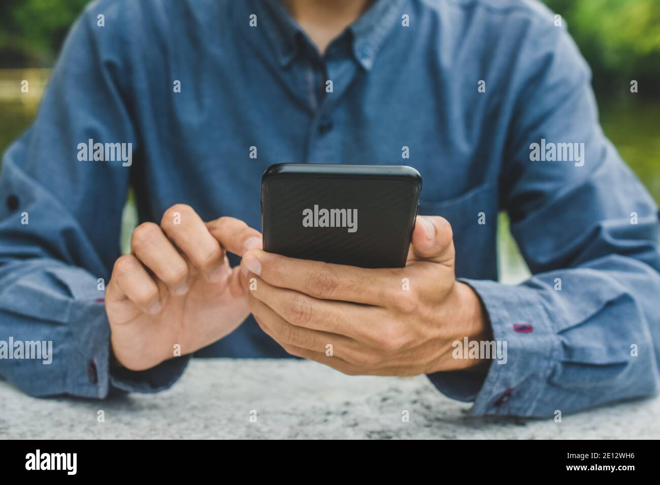 Close up man using mobile smart phone ,business, people, cellphone ...