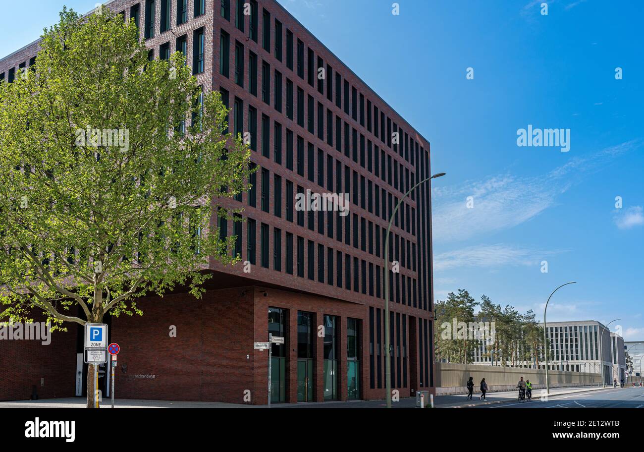 Entrance to the visitor center of the federal intelligence service hi ...