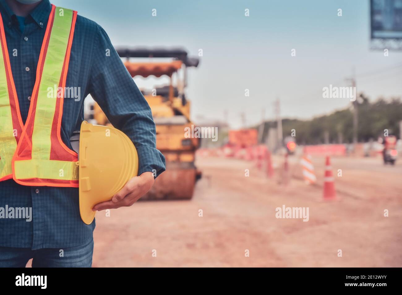 Close up hand holding helmet hard hat Engineering concept, Worker ...