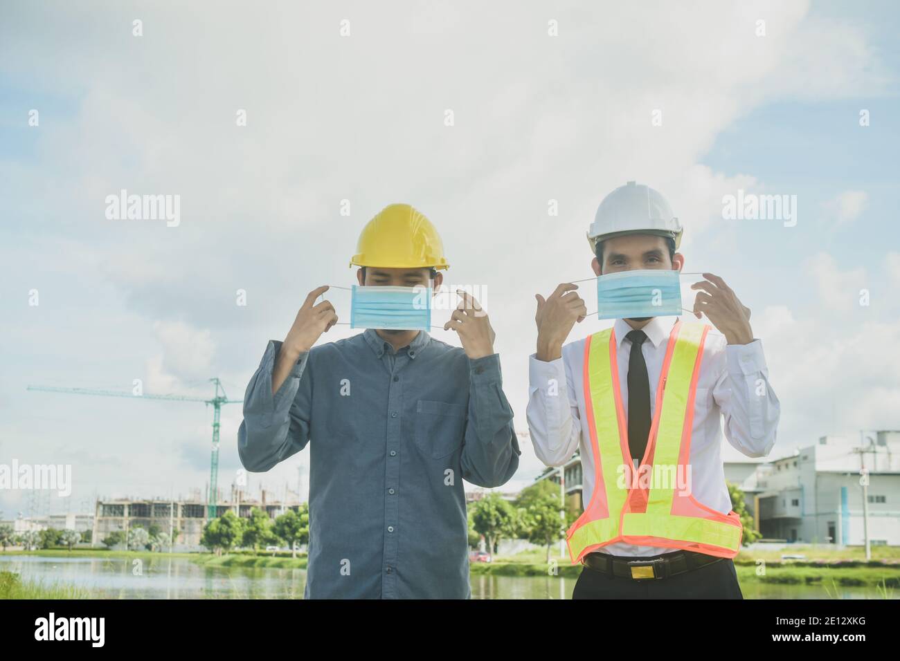 Asian man engineer wear face mask to protect coronavirus covid19 or ...