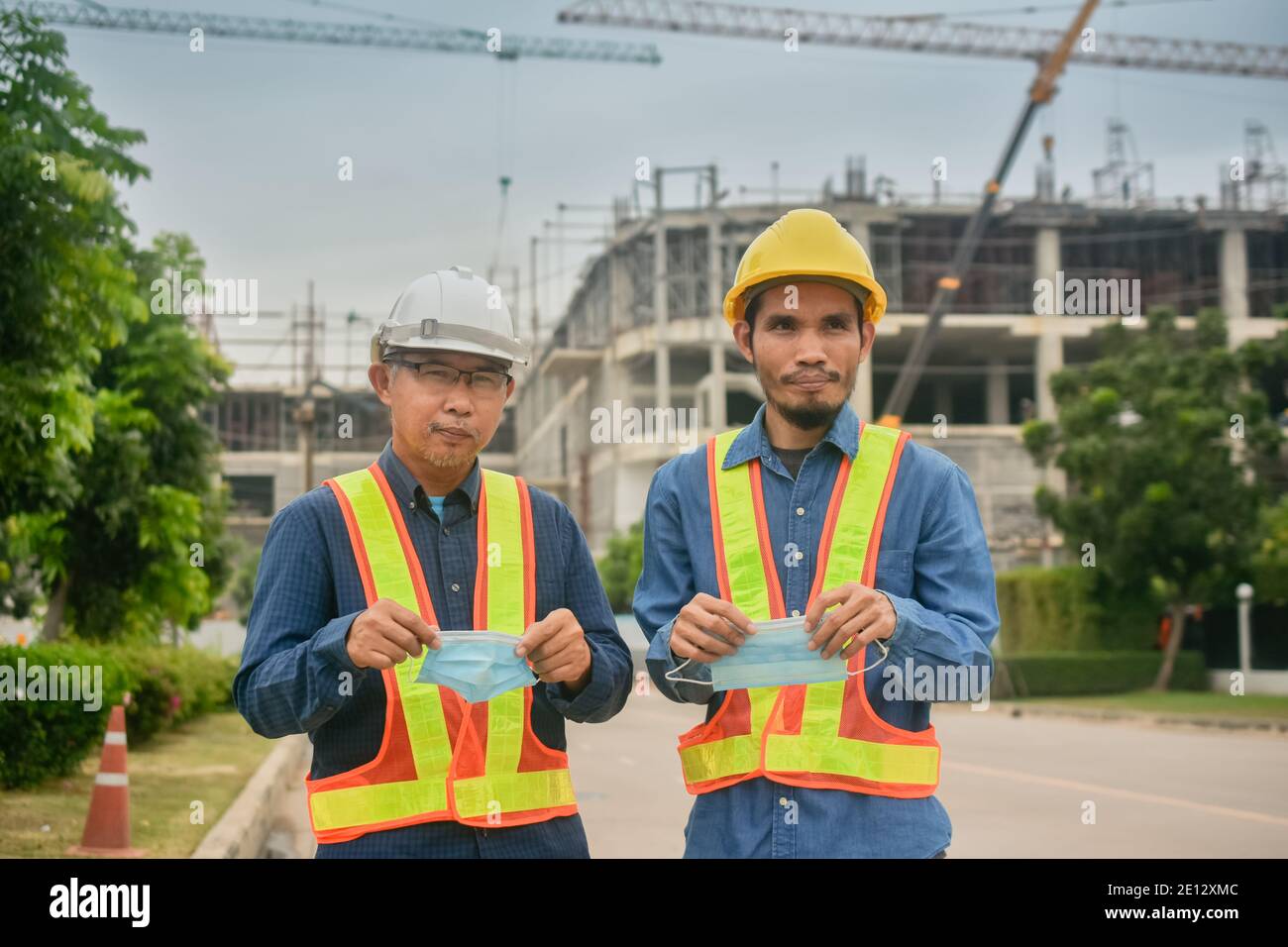 Asian man Engineer wear medical mask to protect coronavirus Covid19 or ...