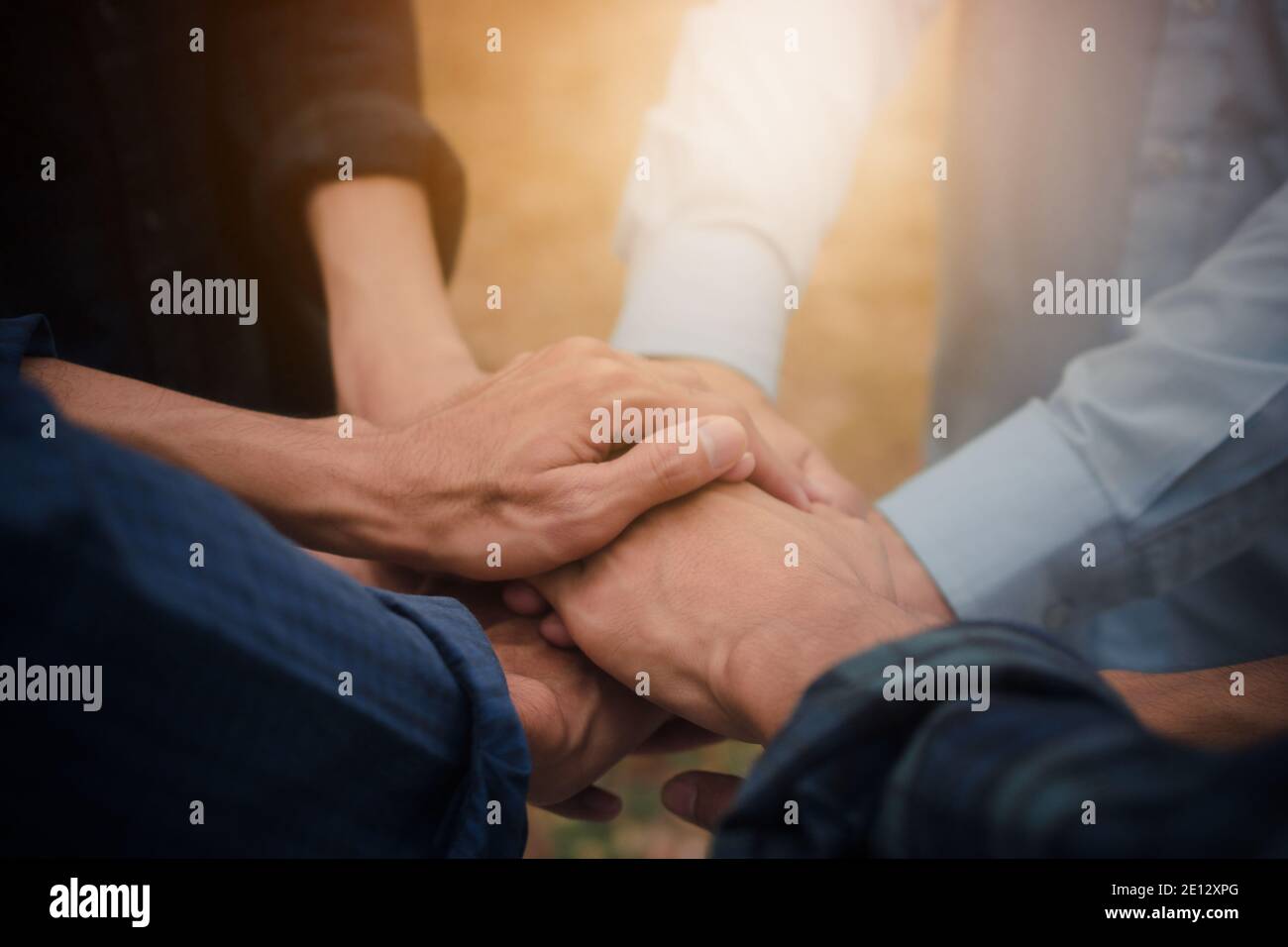 Group people hand in hand concept partner teamwork community Stock ...