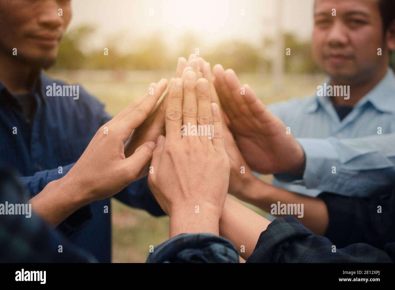 Group people hand in hand concept partner teamwork community Stock ...