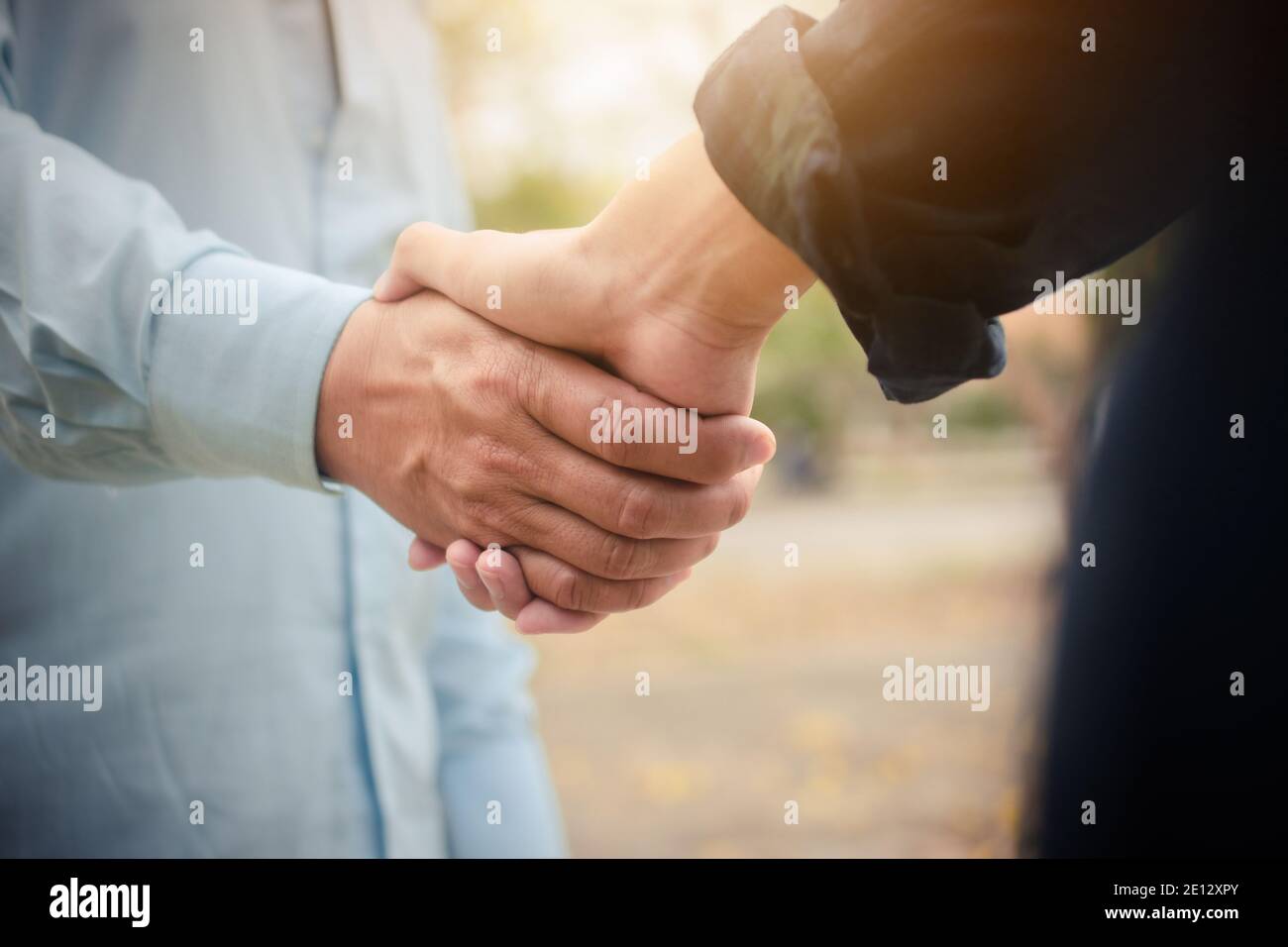 Shake hand close up concept business partner community friend people ...