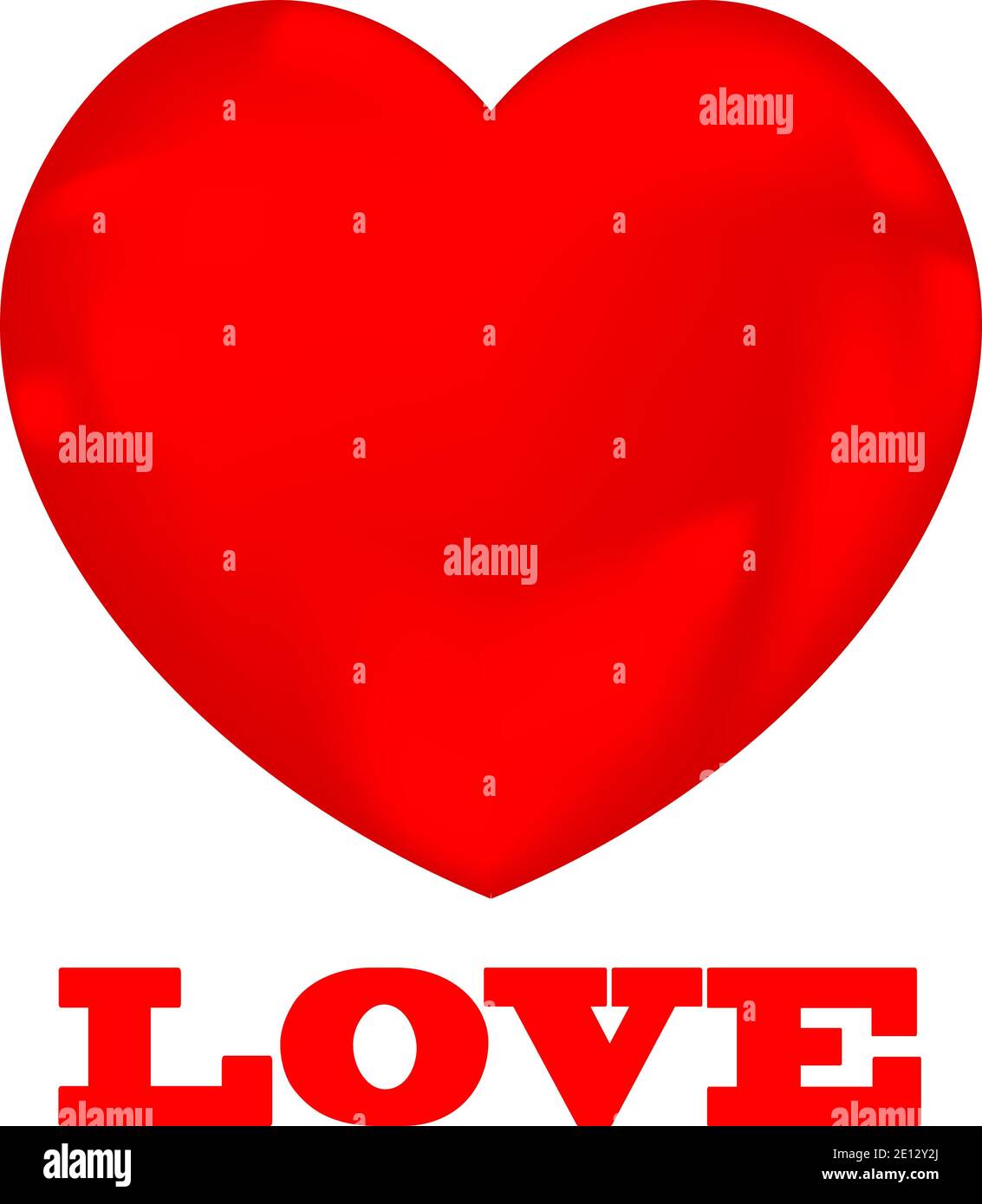 Red heart love on white background Valentine's day concept Stock Photo ...