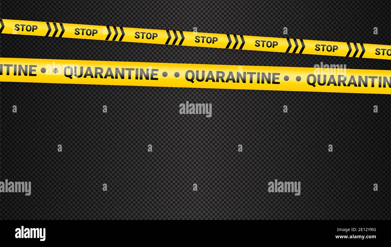 Quarantine danger tape. Covid 19 and quarantine zone yellow warning ...