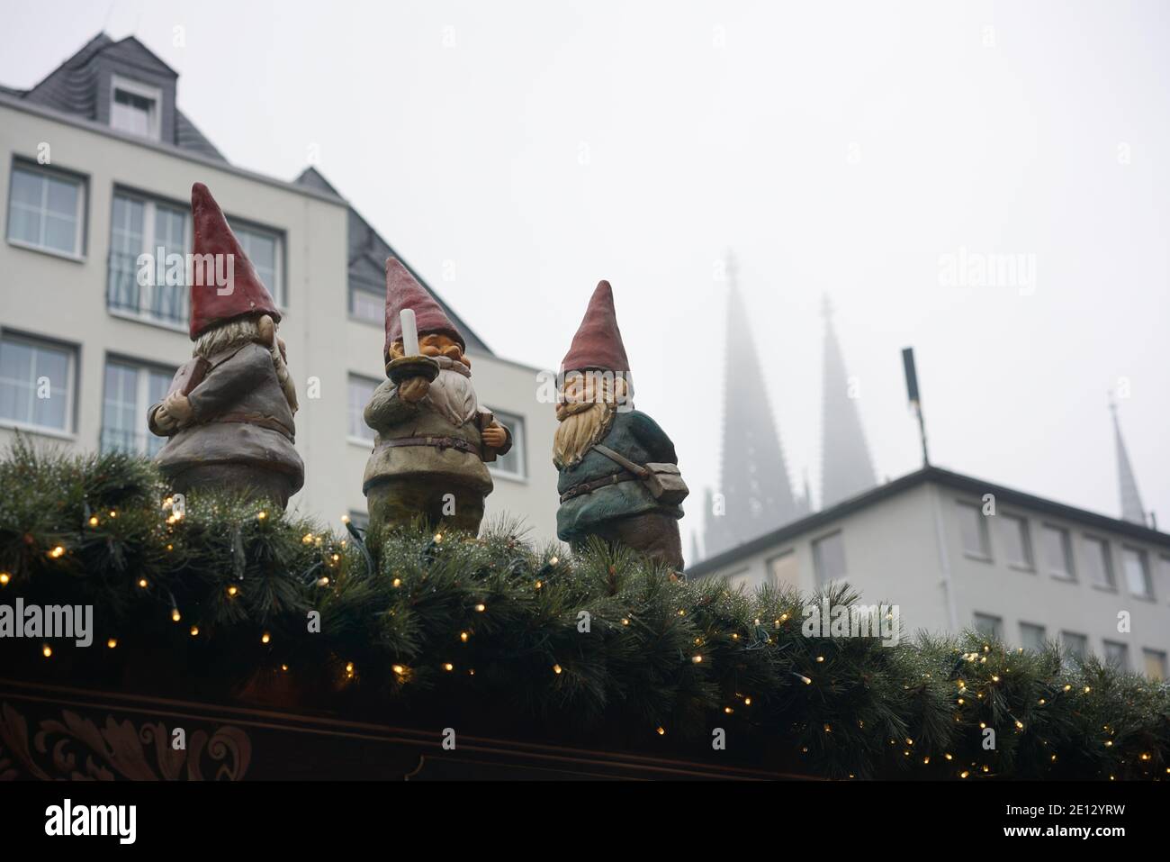 Cologne, Germany Gnomes at the Christmas Market in the Old Town Under ...