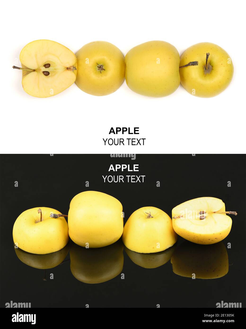 Creative layout made of yellow apple. Food concept. High resolution ...