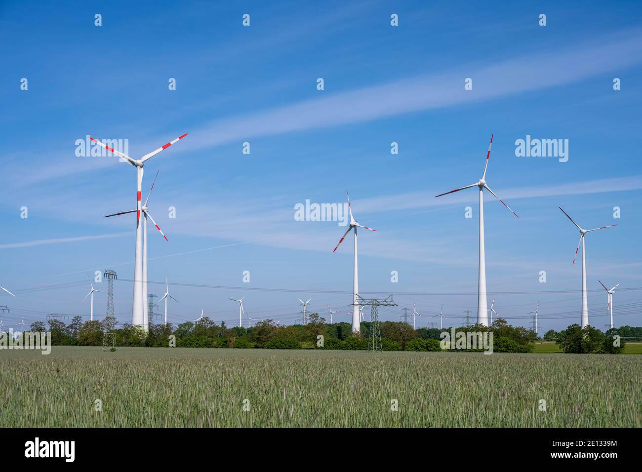 Wind park in a rural area in Germany Stock Photo - Alamy