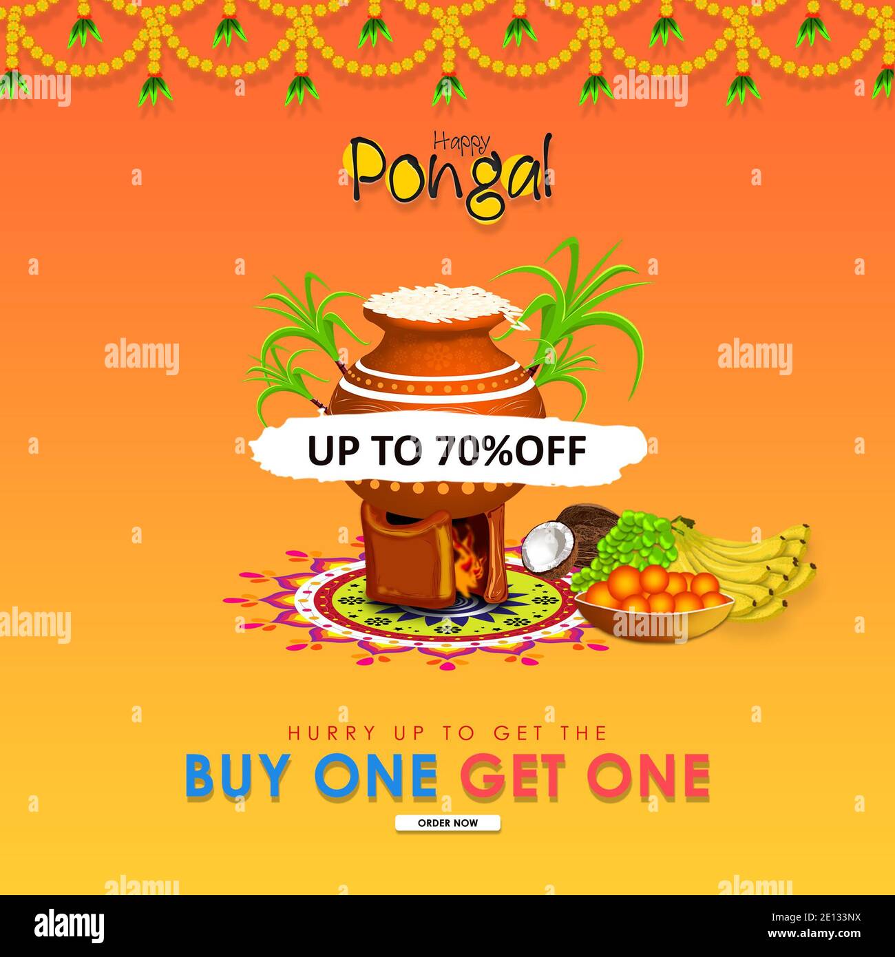 South Indian Festival Pongal Offer, 70% Discount Sale Background ...