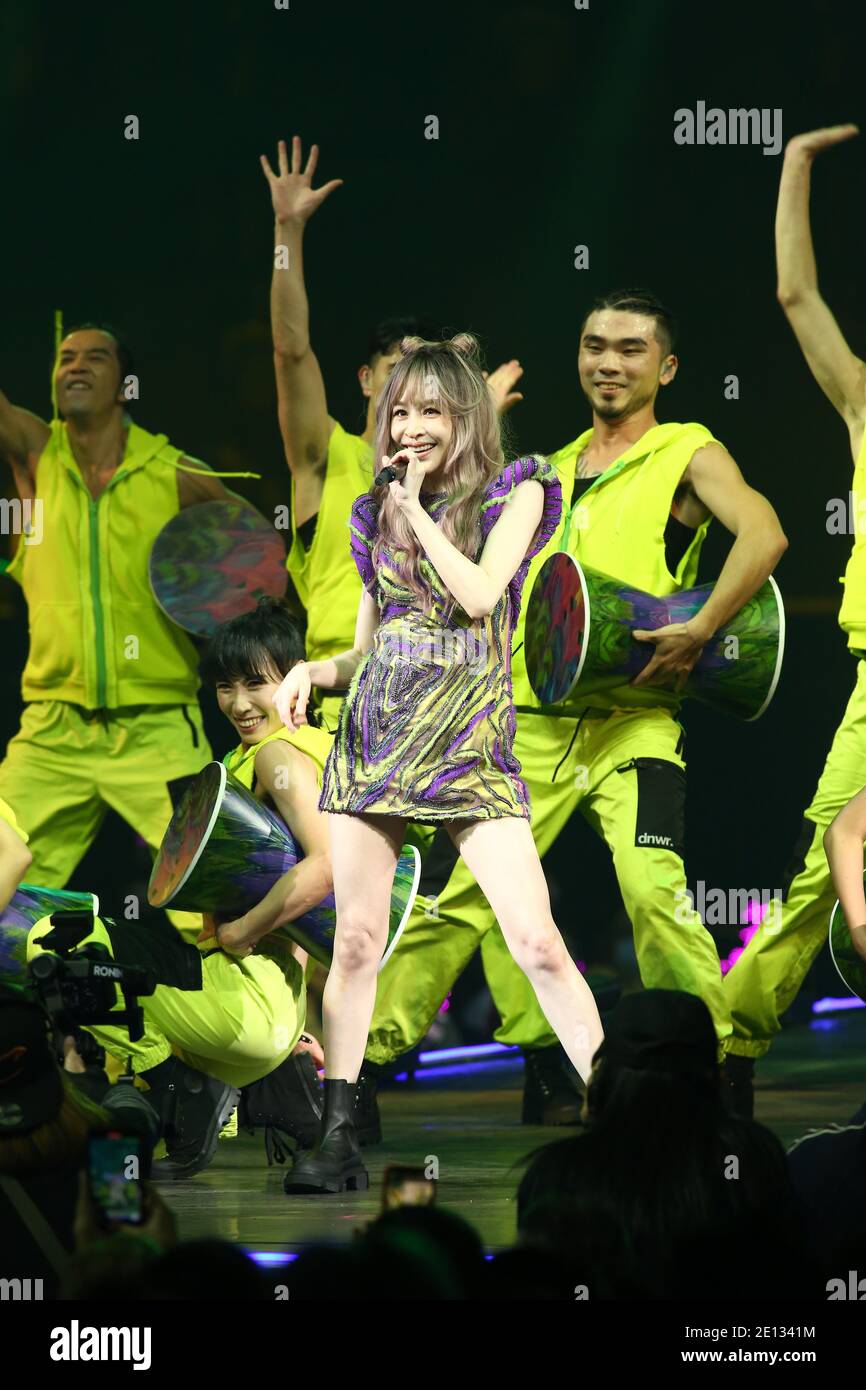 Taipei. 02nd Jan, 2021. Cyndi Wang held the °CYNDILOVES2SING± flagship ...