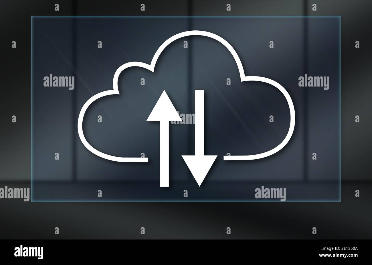 Cloud storage concept on dark background Stock Photo - Alamy