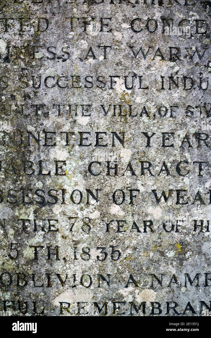 Gravestone headstone inscription hi-res stock photography and images ...