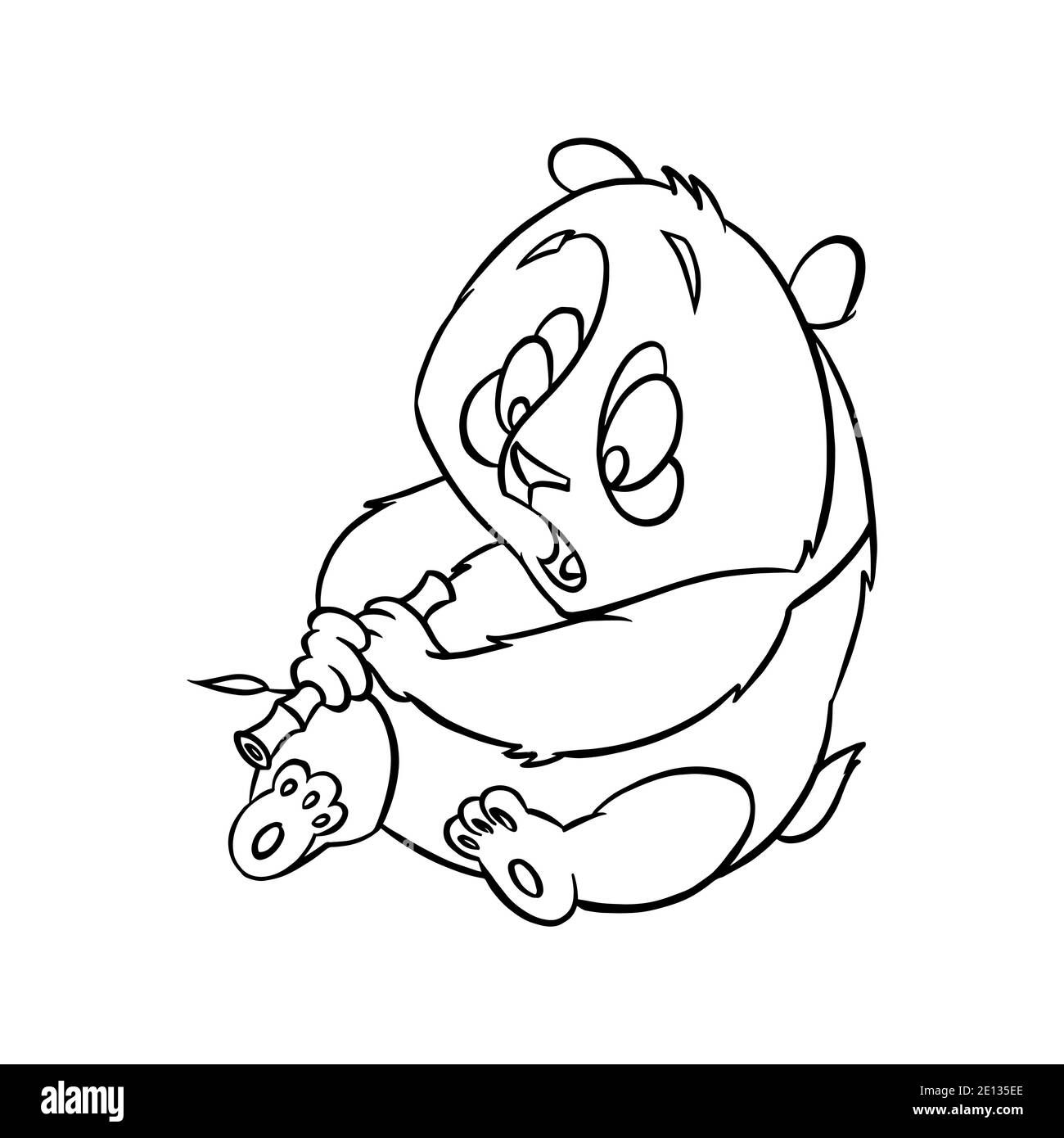 Linear drawing of panda for coloring book. Vector illustration Stock ...