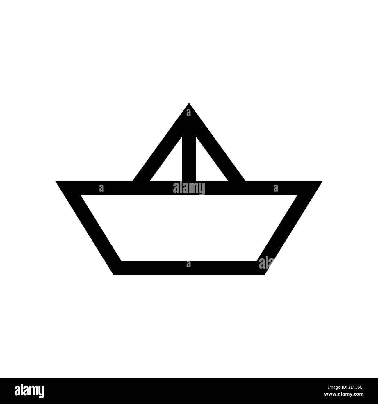 Paper boat linear icon. Bold line. Vector illustration Stock Vector ...