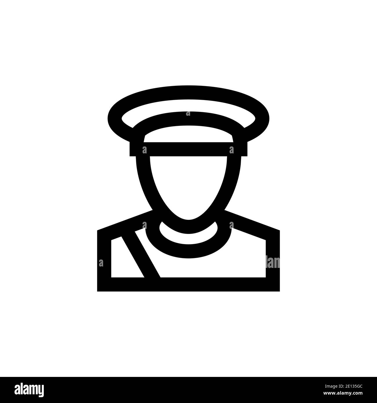 Outline icon postman isolated on white background. Vector illustration ...