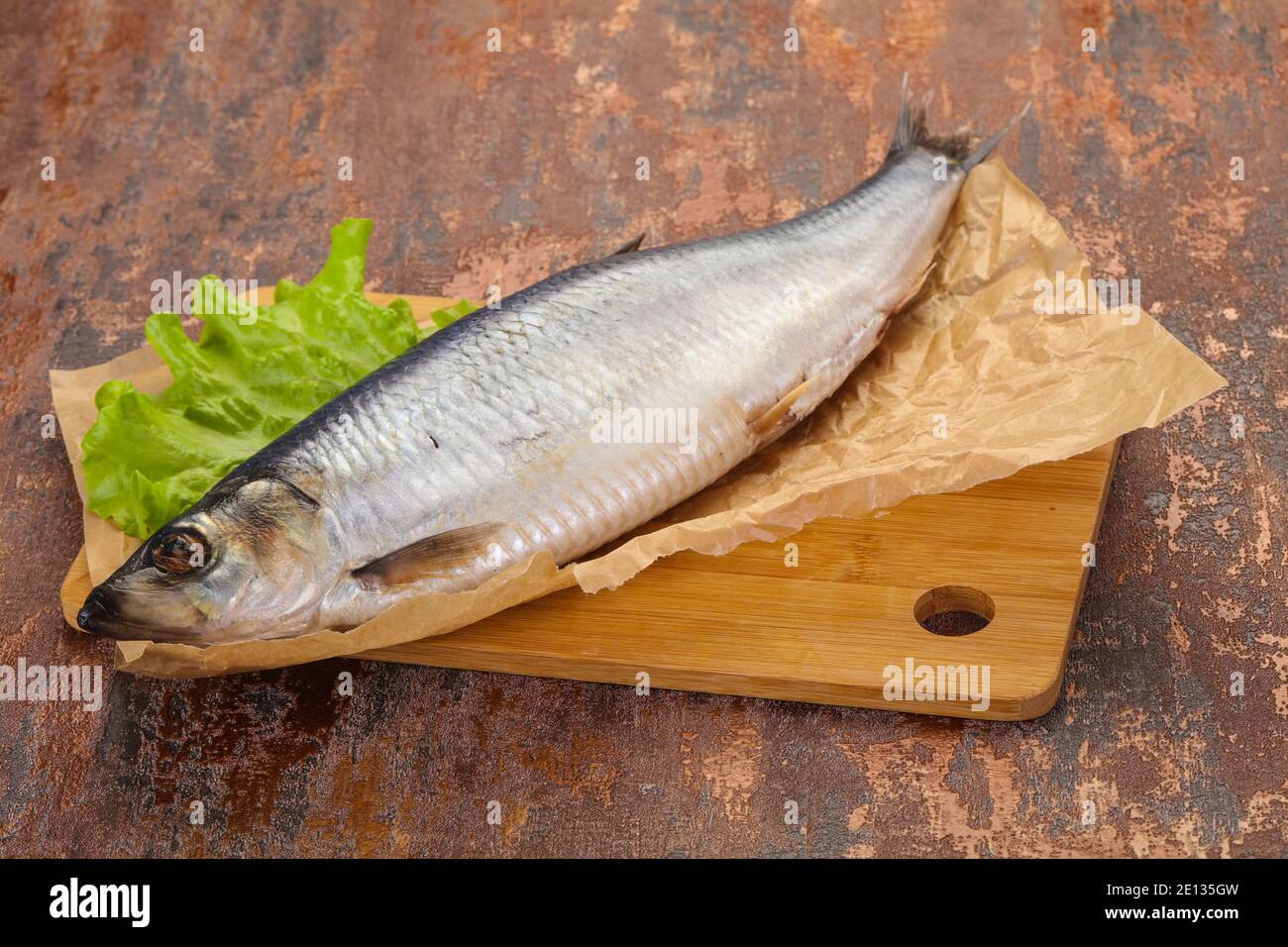 Salted herring fish ready for eat Stock Photo - Alamy
