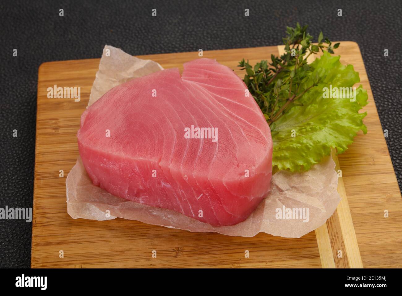 Raw tuna steak ready for cooking Stock Photo - Alamy