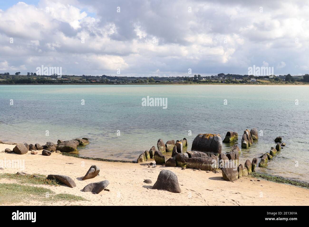Neolithic tomb - gallery grave also passage grave - of Guinirvit, ruins ...