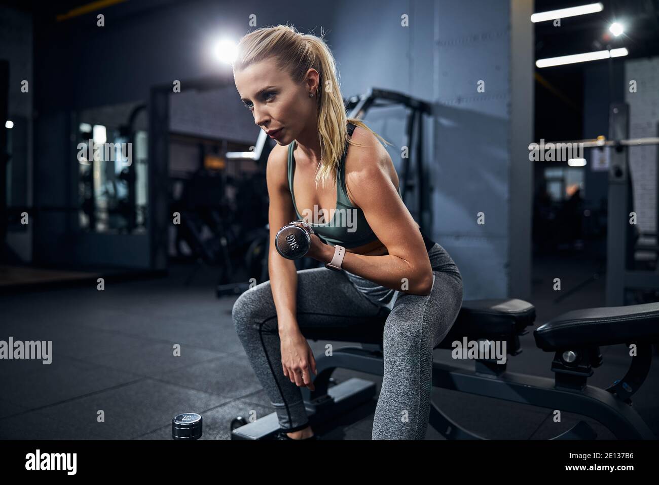 Sitting biceps curl hi-res stock photography and images - Alamy