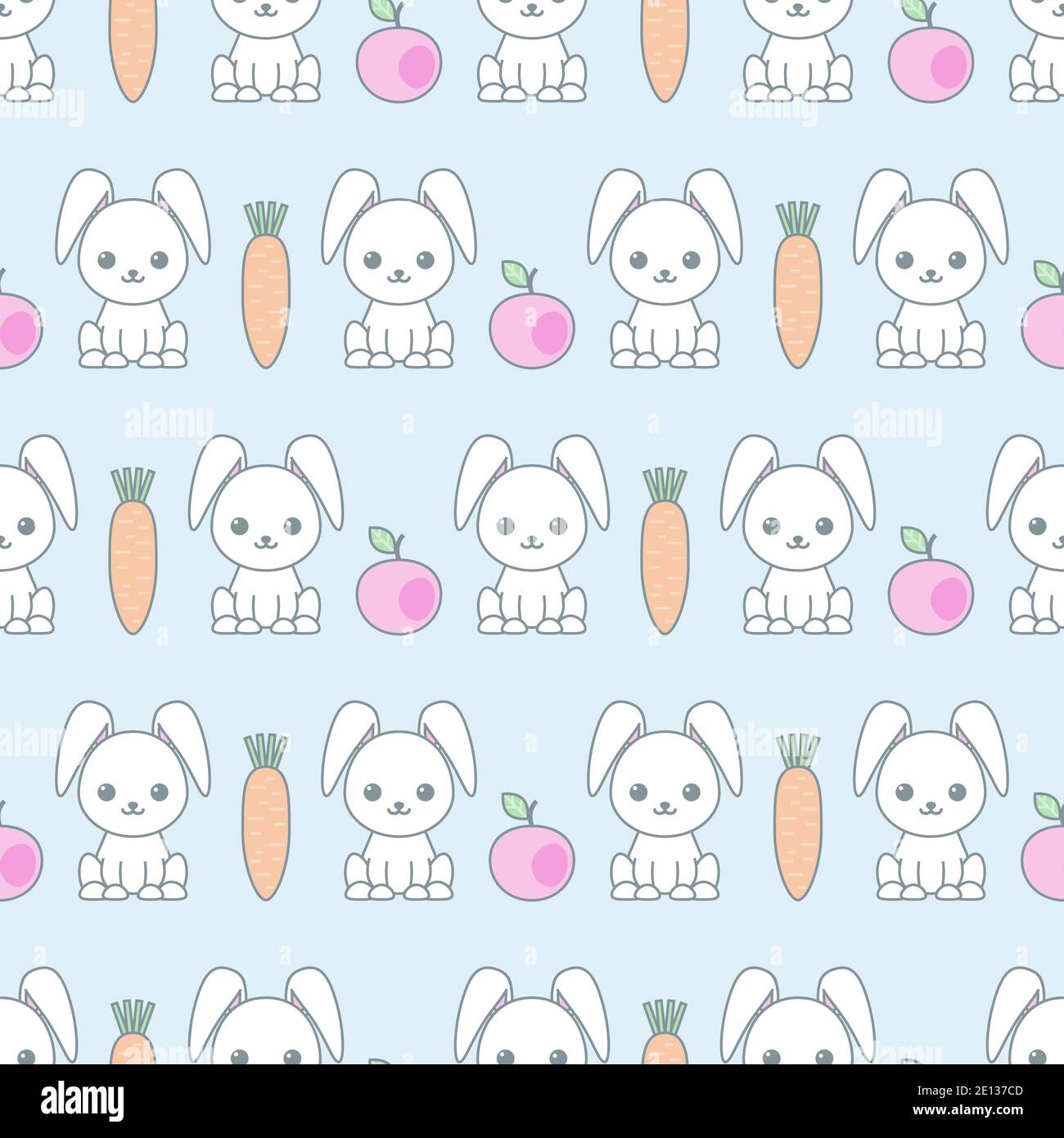 Cute seamless pattern with cartoon funny rabbits. Childish background ...