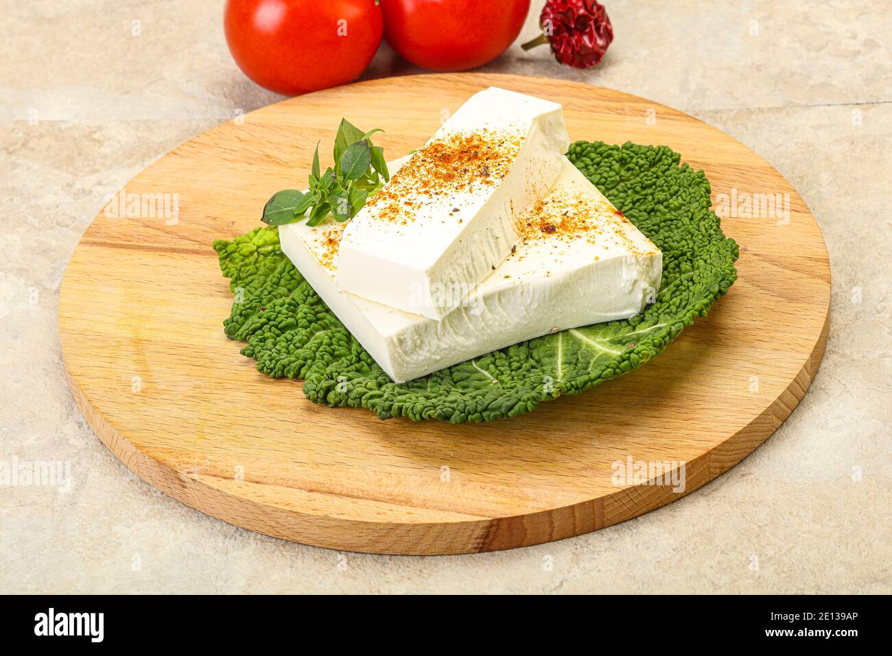 Greek Feta soft cheese for salad Stock Photo - Alamy