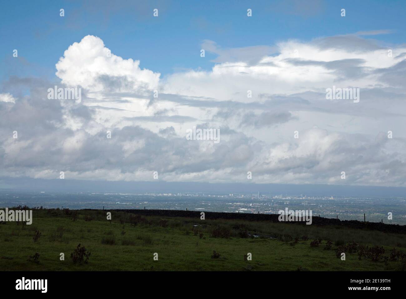 Summer storm passing across Manchester viewed from near Bowstonegate ...