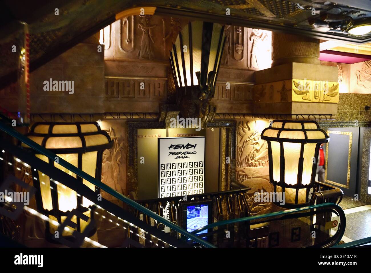 London, UK. 08th Sep, 2019. Staircases at the famous Harrods department ...