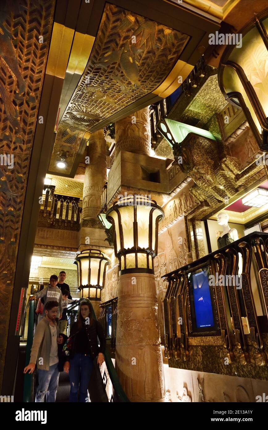 London, UK. 08th Sep, 2019. Staircases at the famous Harrods department ...