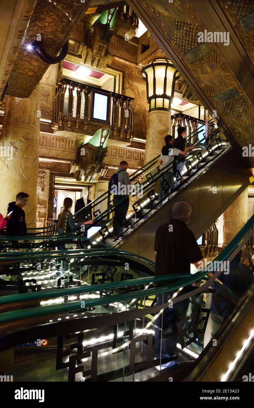 London, UK. 08th Sep, 2019. Staircases at the famous Harrods department ...